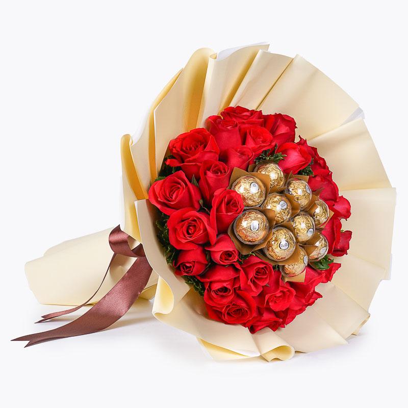 Ferrero Rocher Chocolate & Flowers Bouquets | Chocolate Bouquets